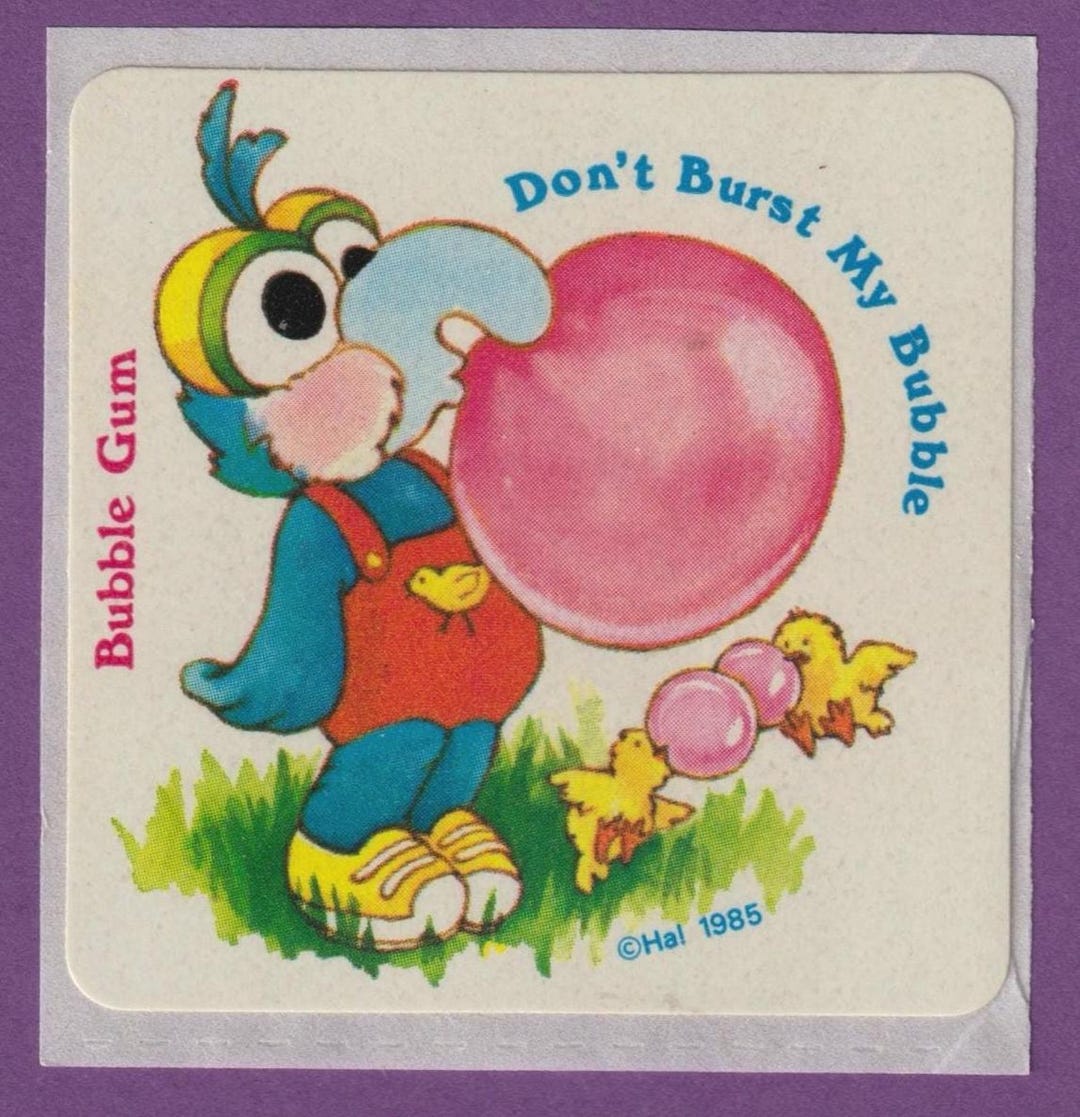 Vintage Muppet Babies GONZO Scratch & Sniff Sticker BUBBLE GUM - Etsy