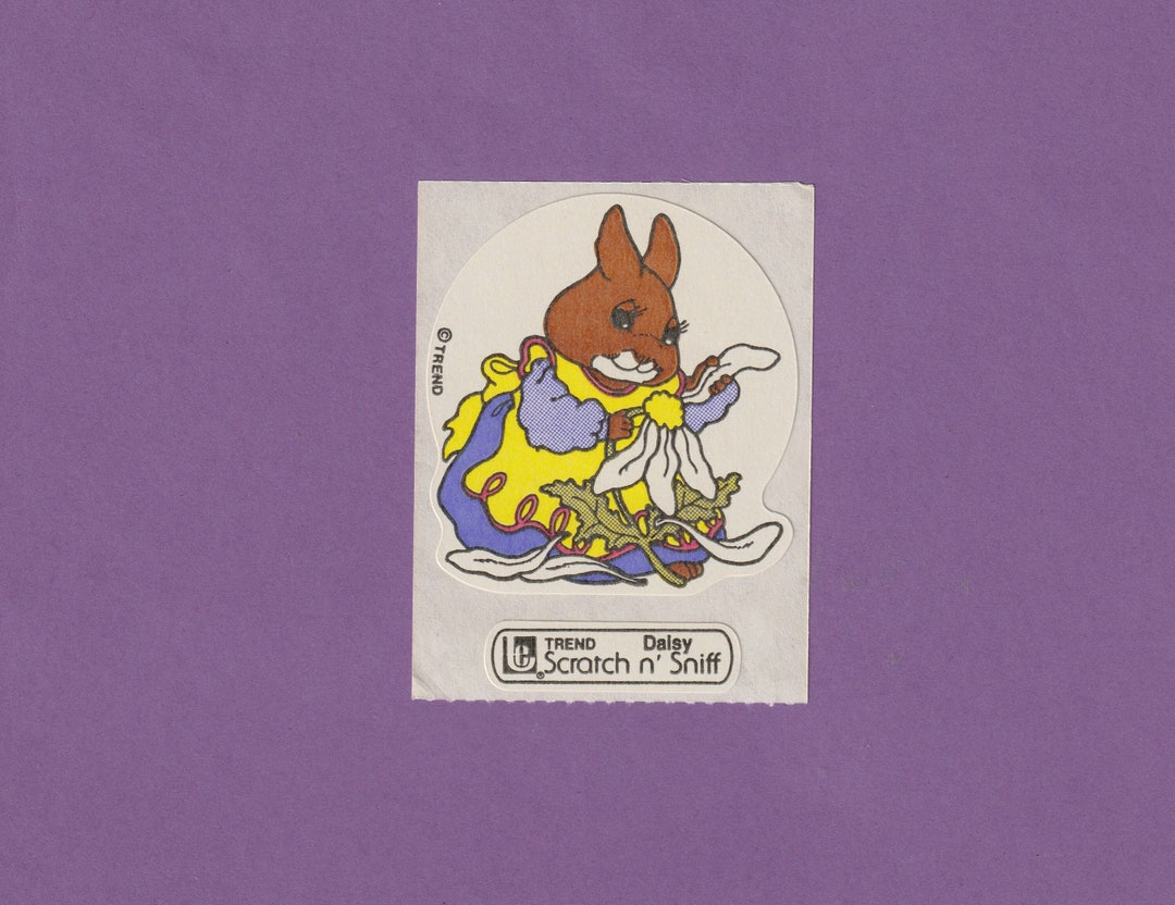 Vintage Large RABBIT Trend Scratch & Sniff Sticker DAISY - Etsy
