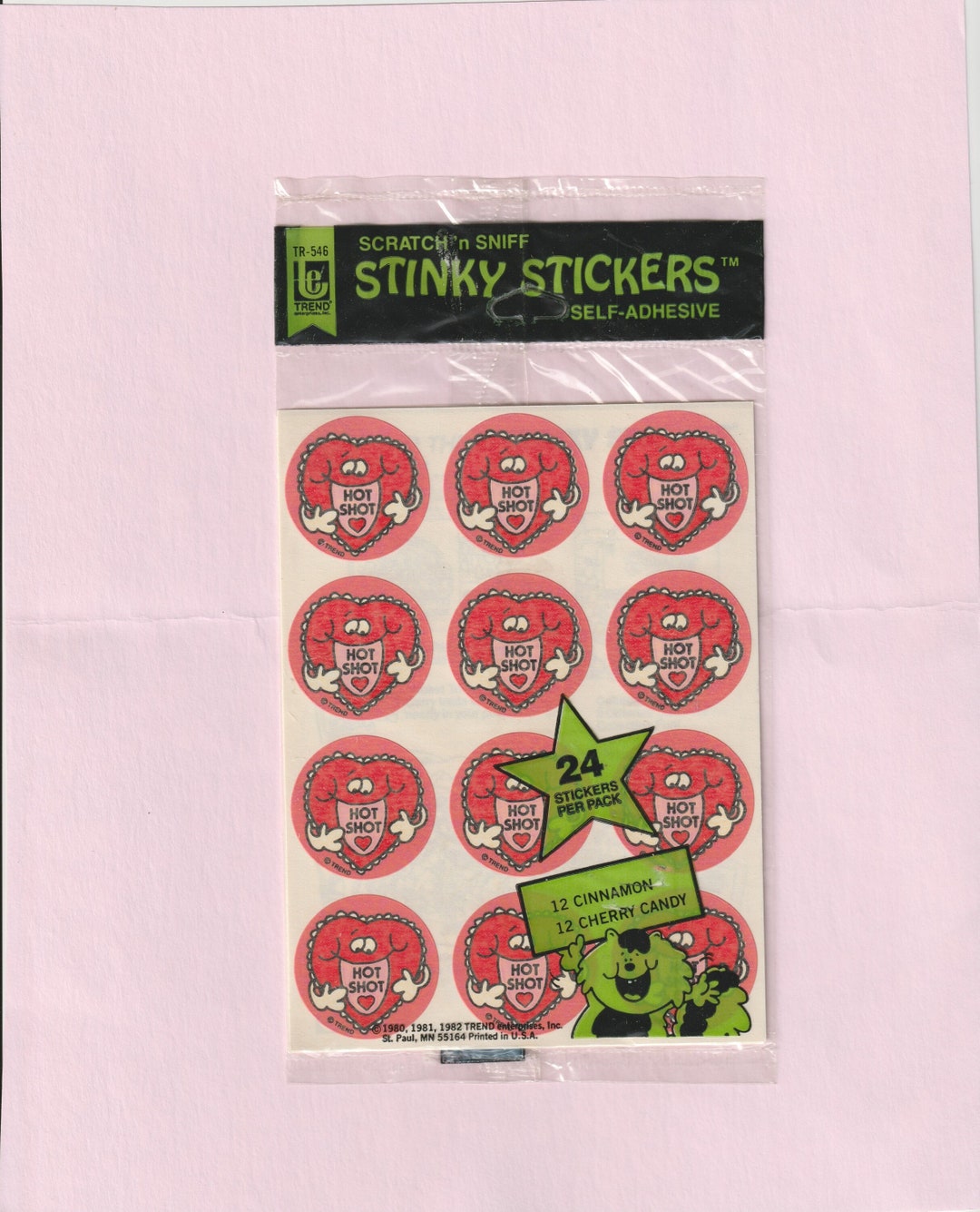 Vintage Trend Matte Scratch & Sniff Stinky Stickers VALENTINES HEART ...