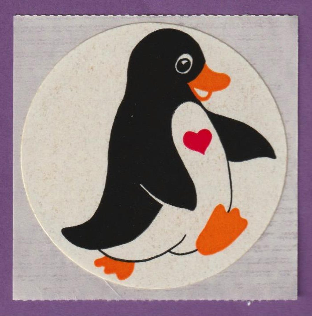 Vintage Lucy Goose Designs Sticker PENGUIN - Etsy