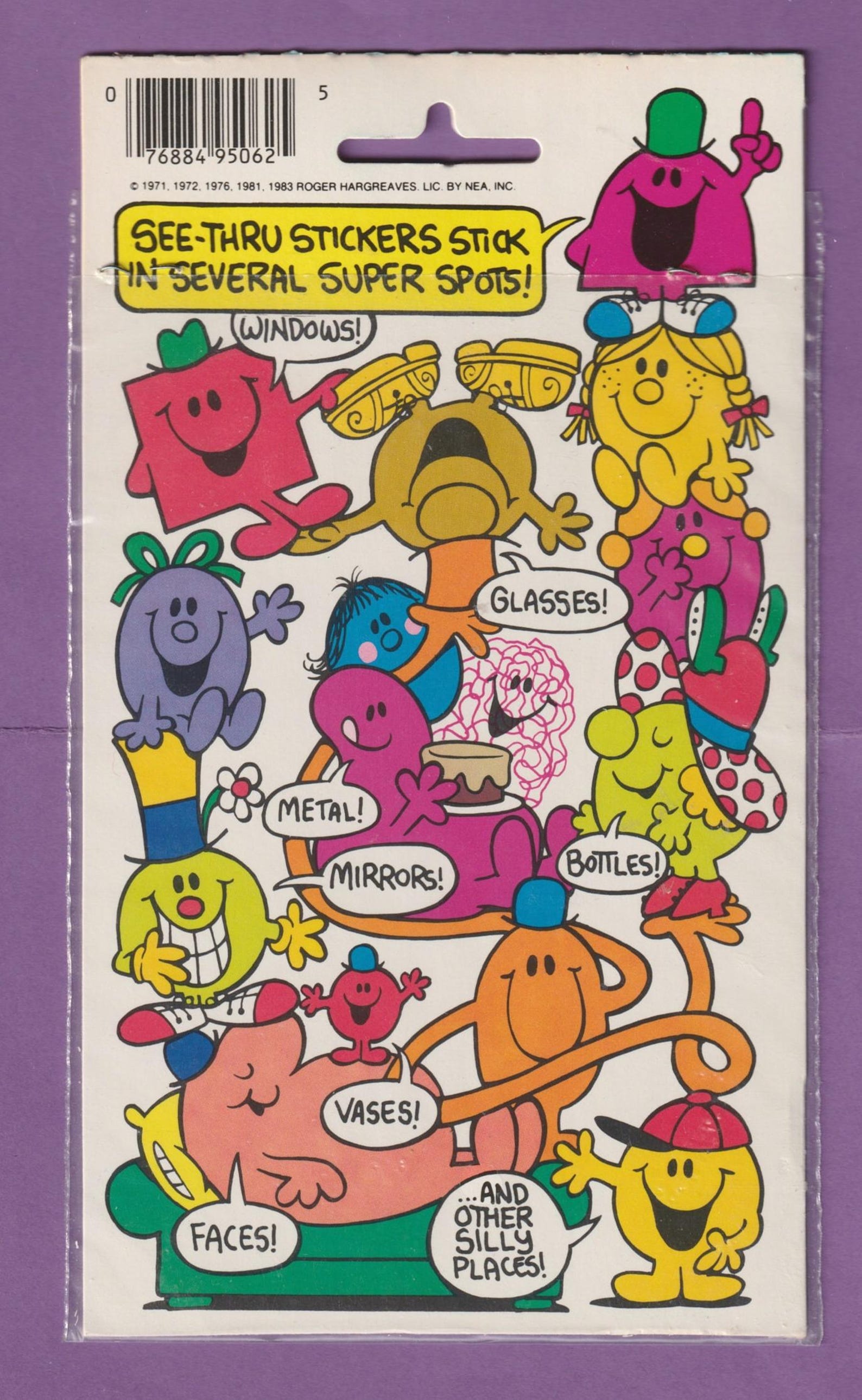 Vintage 1976 Mr. Men and Little Miss BUBBLE GUM 3M Scratch & Sniff ...