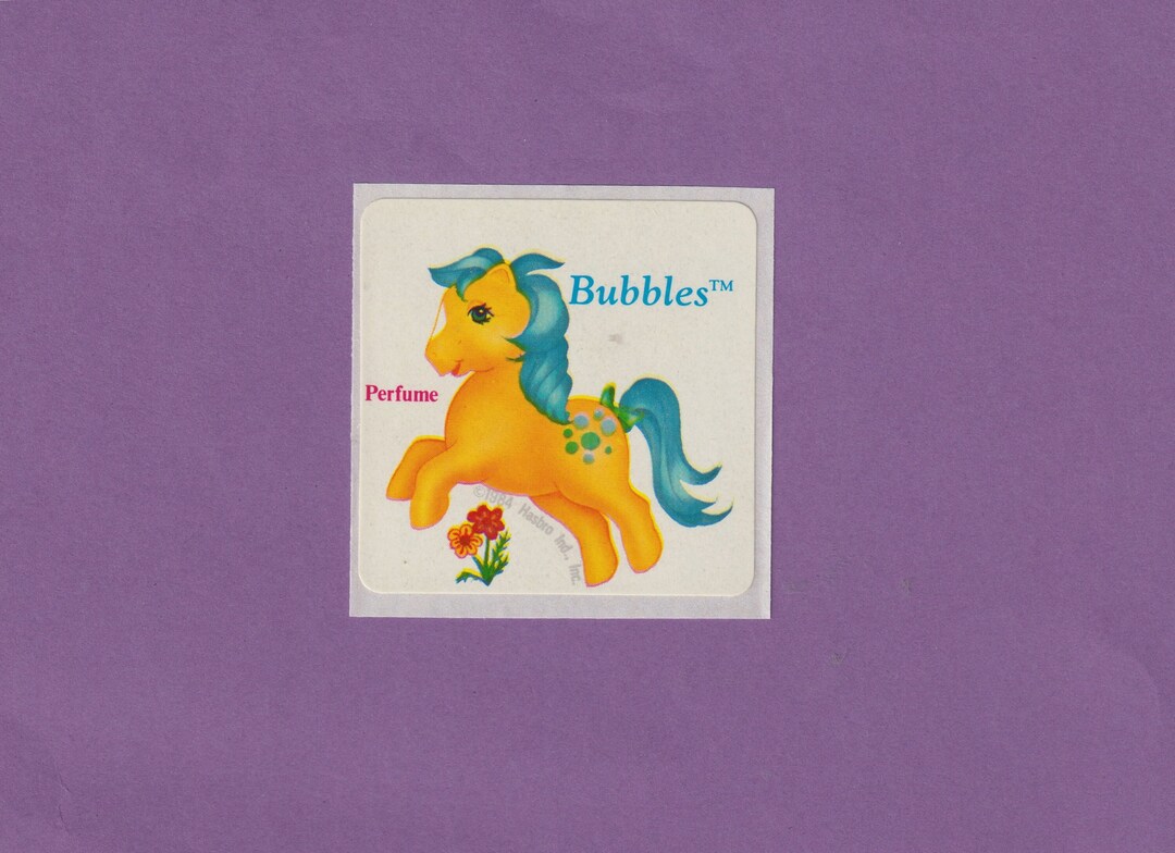 MINT Vintage 1980s My Little Pony BUBBLES Scratch & Sniff Sticker ...