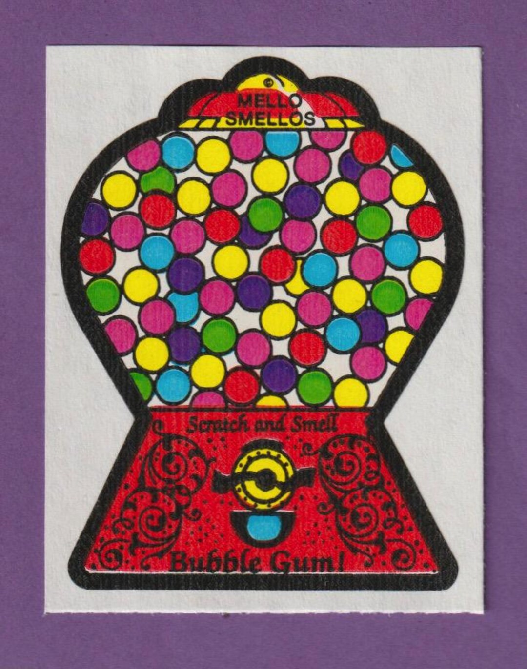 Vintage Mello Smello Scratch & Sniff Sticker GUMBALL - Etsy