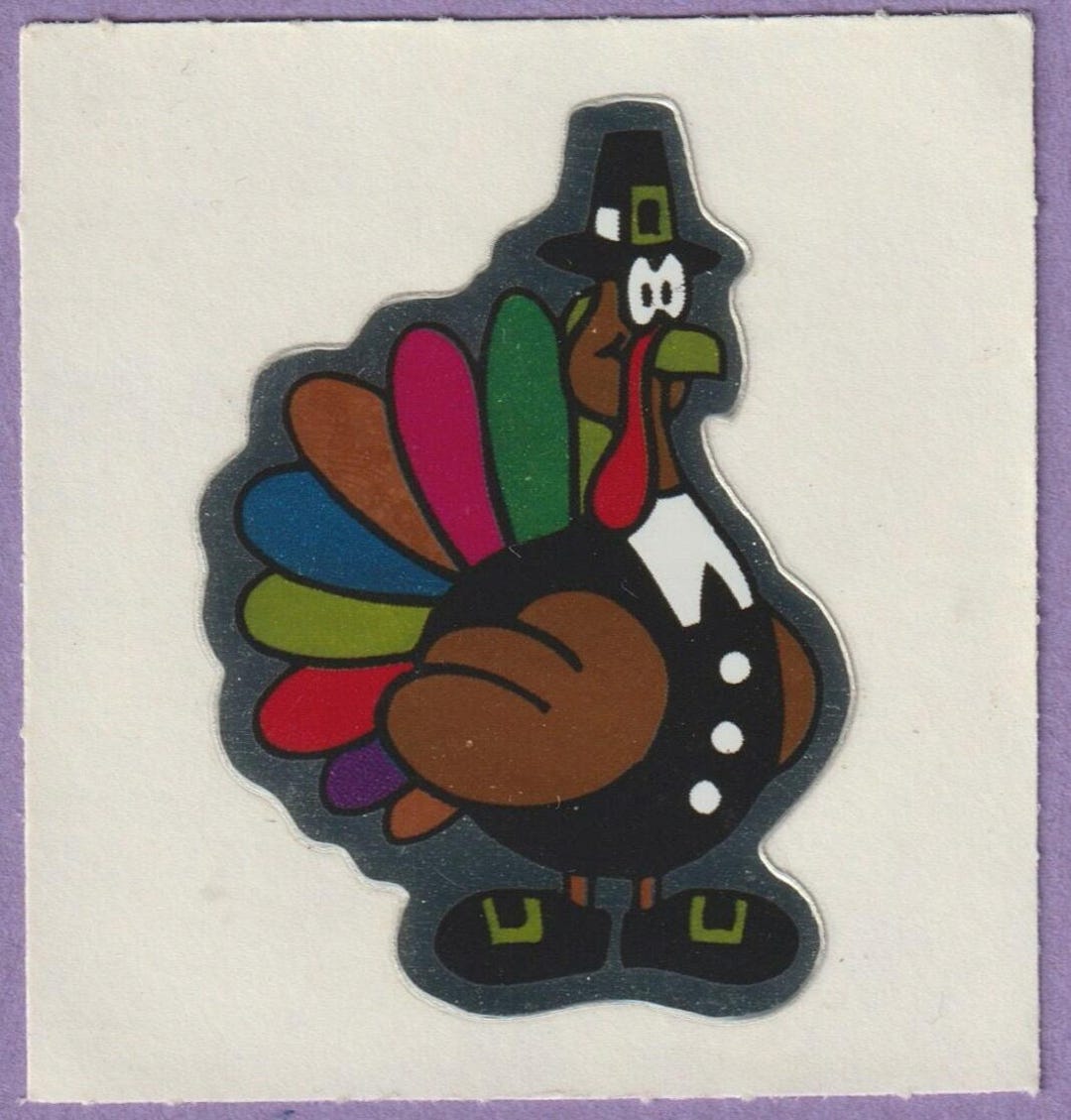 Vintage 1980s Prism Sticker Turkey Thanksgiving - Etsy