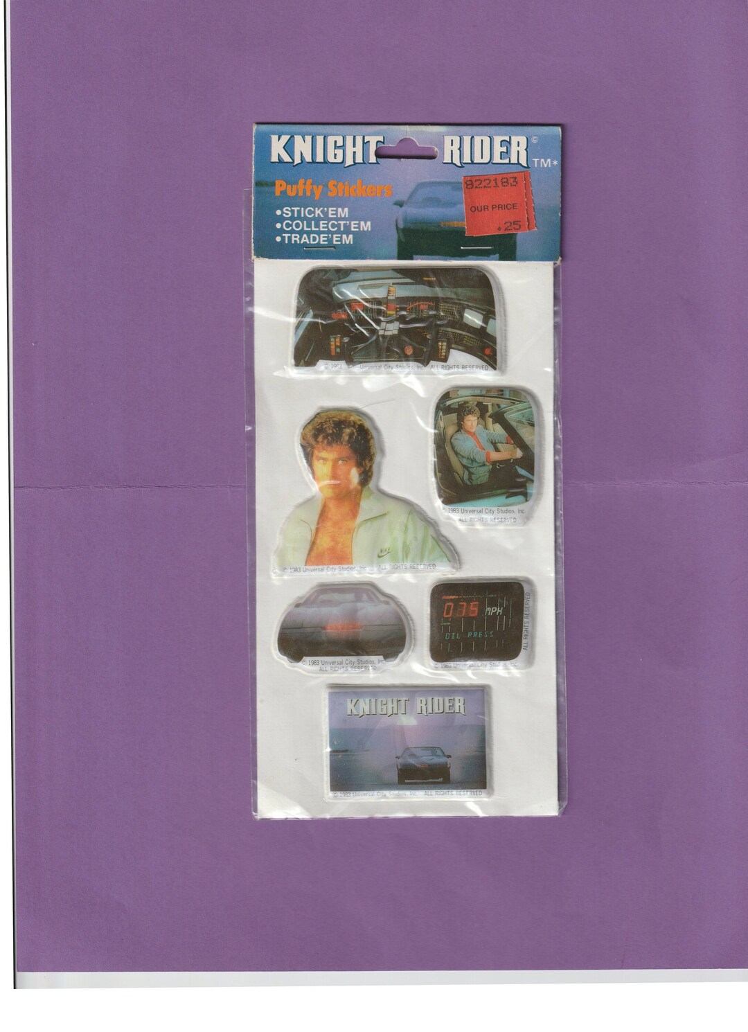 Vintage 1980s Knight Rider David Hasselhoff Puffy Stickers - Etsy