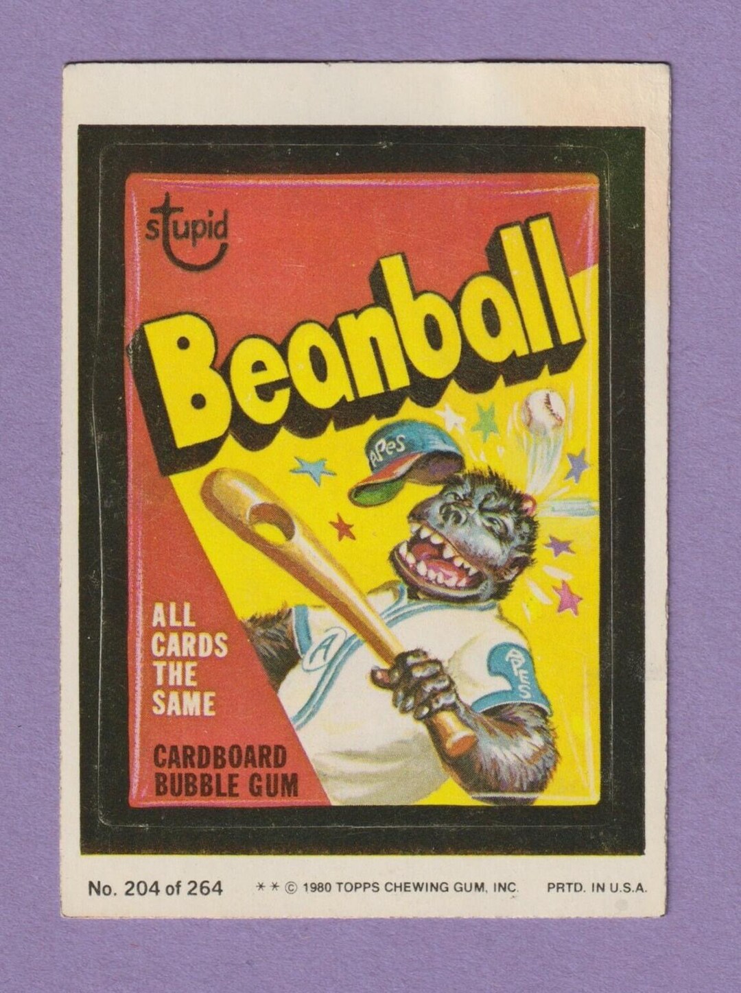 Vintage 1970s Wacky Package Pack Sticker BEANBALL - Etsy