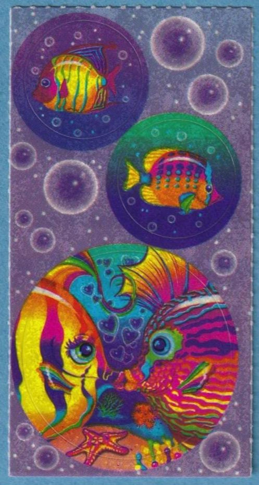 Vintage Lisa Frank Sticker KISSING FISH - Etsy
