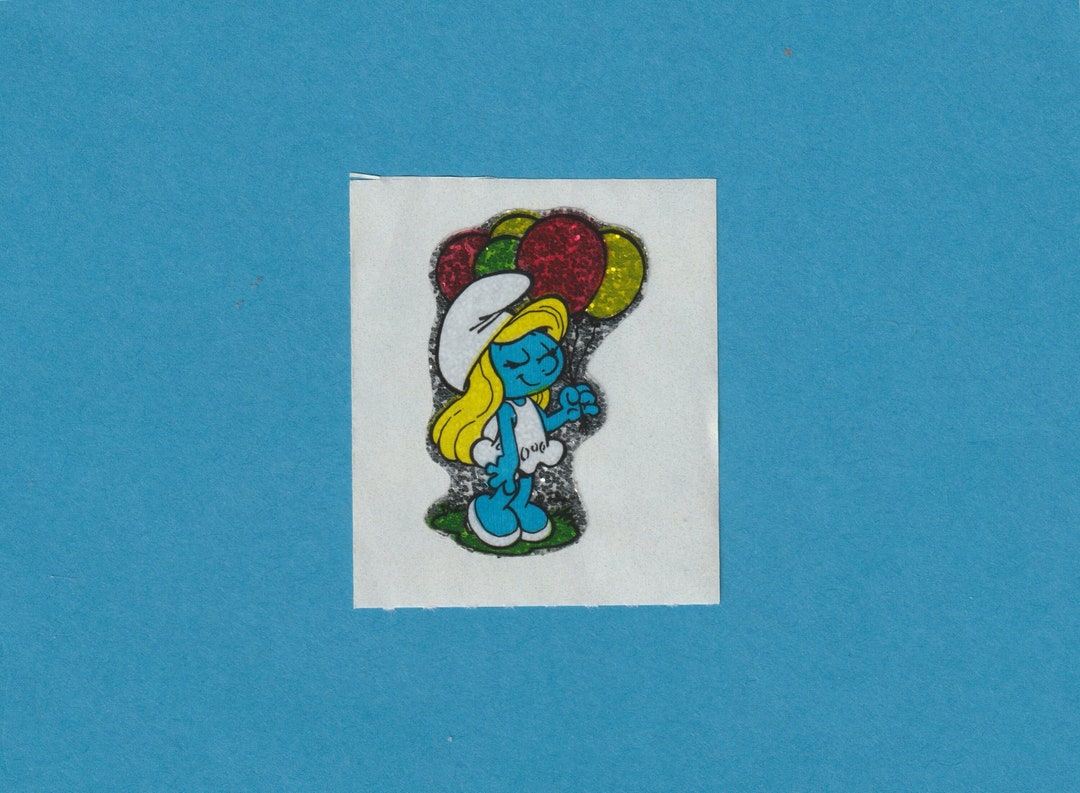 Vintage 1980s Rainbow Balloons Prism Smurfette Sticker - Etsy