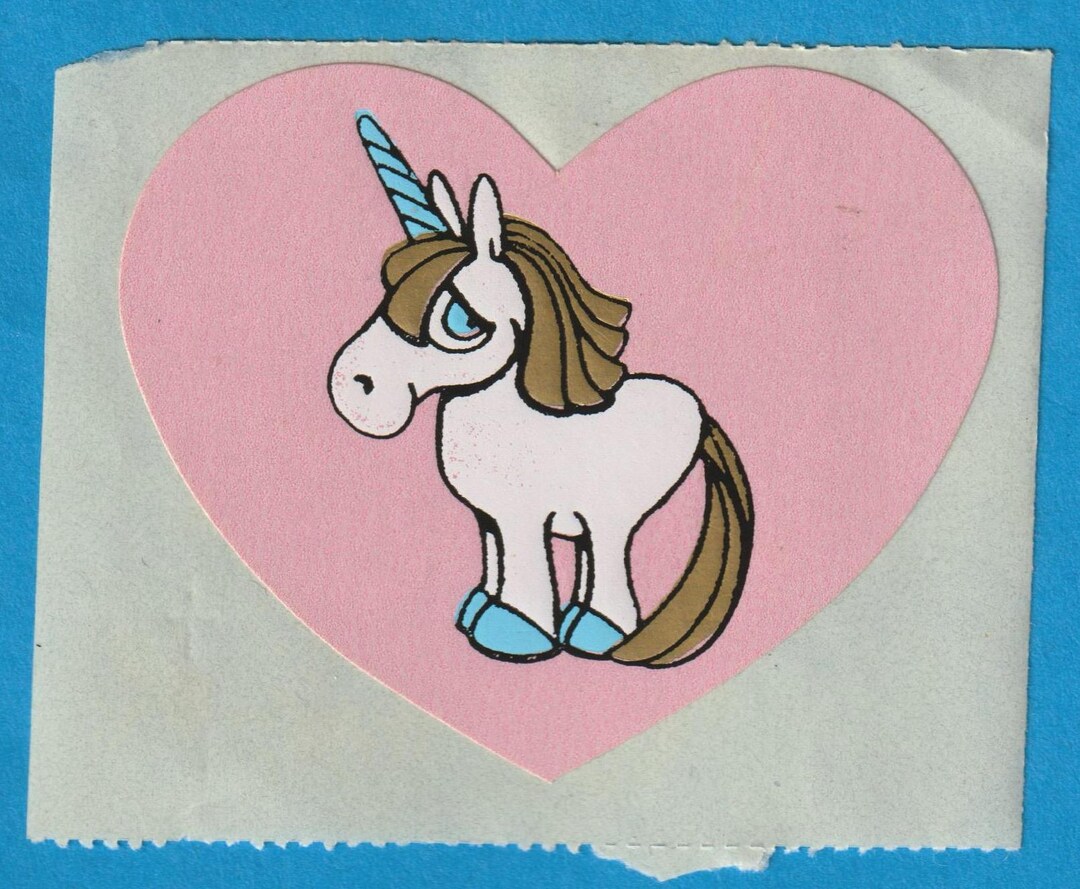 HTF Vintage 1980s Personal Impressions Sticker UNICORN Pink HEART - Etsy