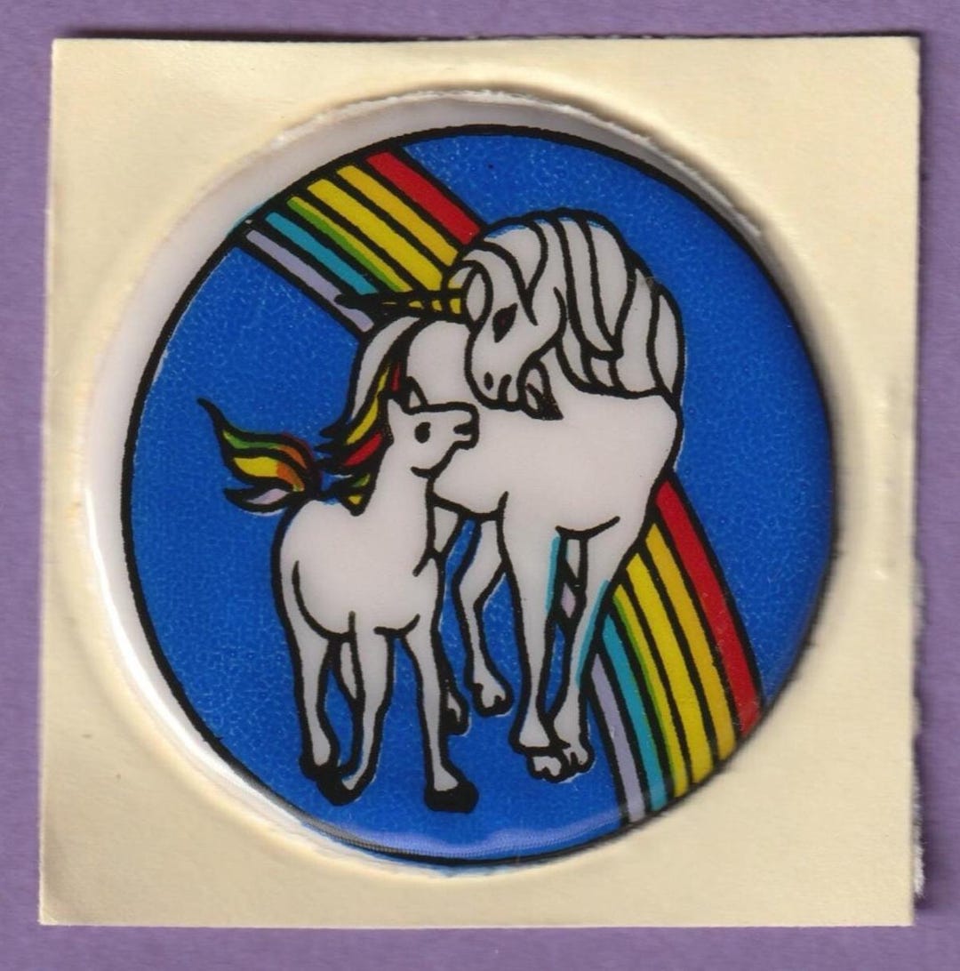 Vintage 1980s Puffy Sticker RAINBOW UNICORNS - Etsy