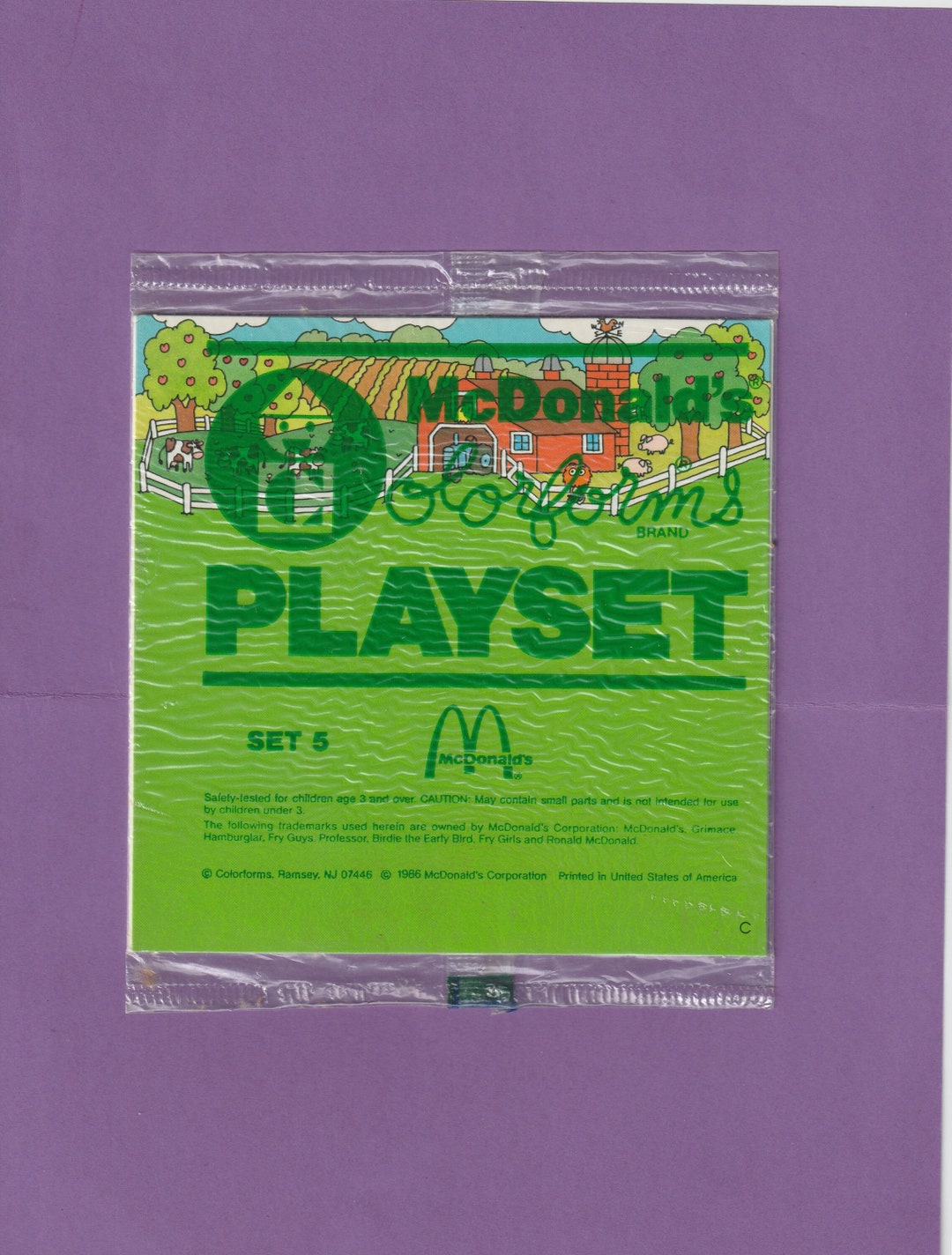 Vintage 1980s Mcdonalds Colorforms Set 5 SEALED - Etsy