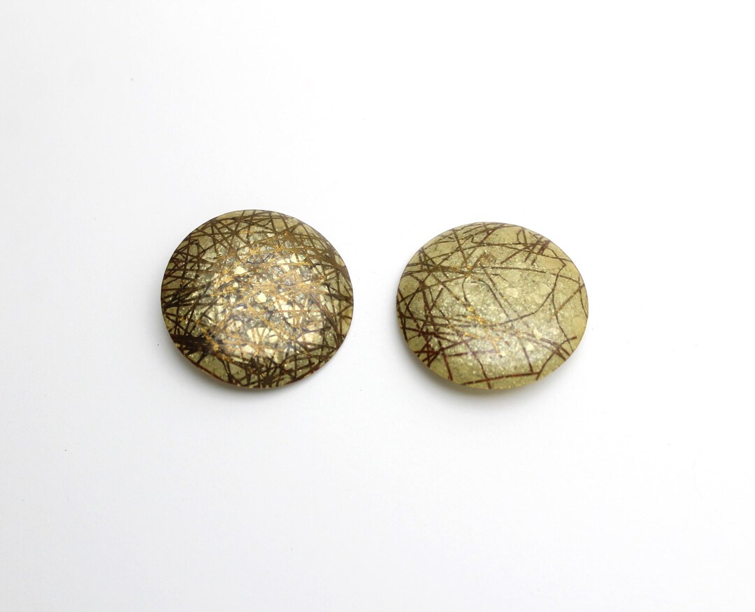 2 Large Vintage Plastic Confetti Buttons With Foil Glitter 50's Coat ...