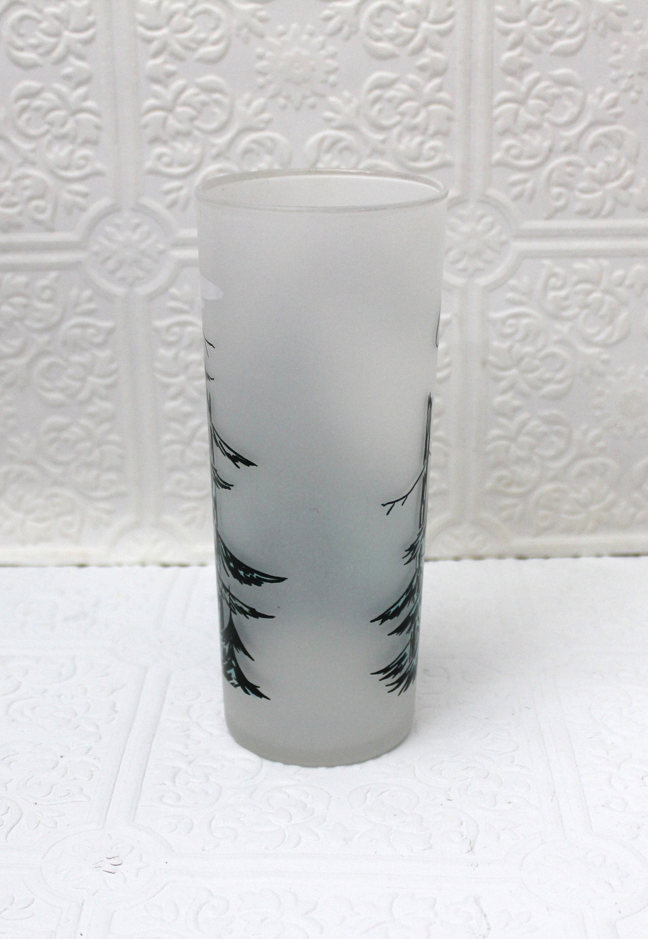 Vintage Mackinac Bridge Drinking Glass Frosted Glass Souvenir Home ...