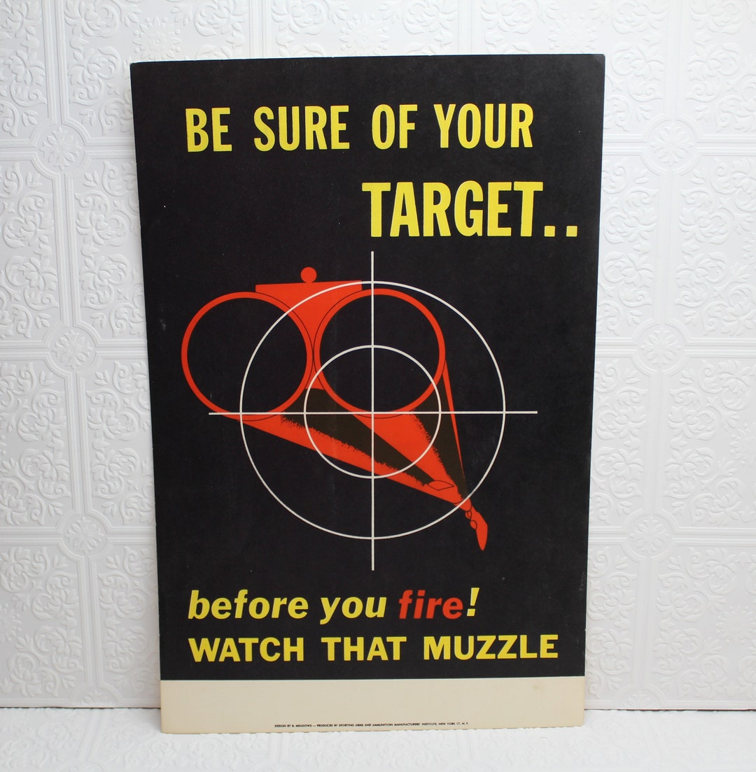 Vintage Firearm Safety Poster Gun Safety Hunting Retro Hunting Wall ...