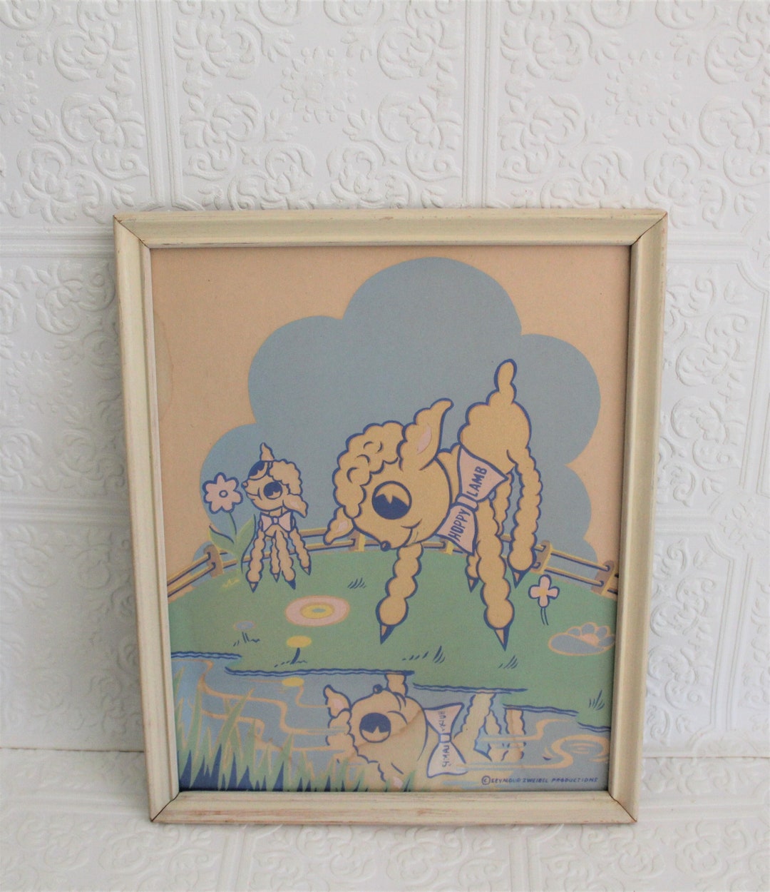 Vintage Hoppy Lamb Glow in the Dark Picture Spring Decor Home Decor ...