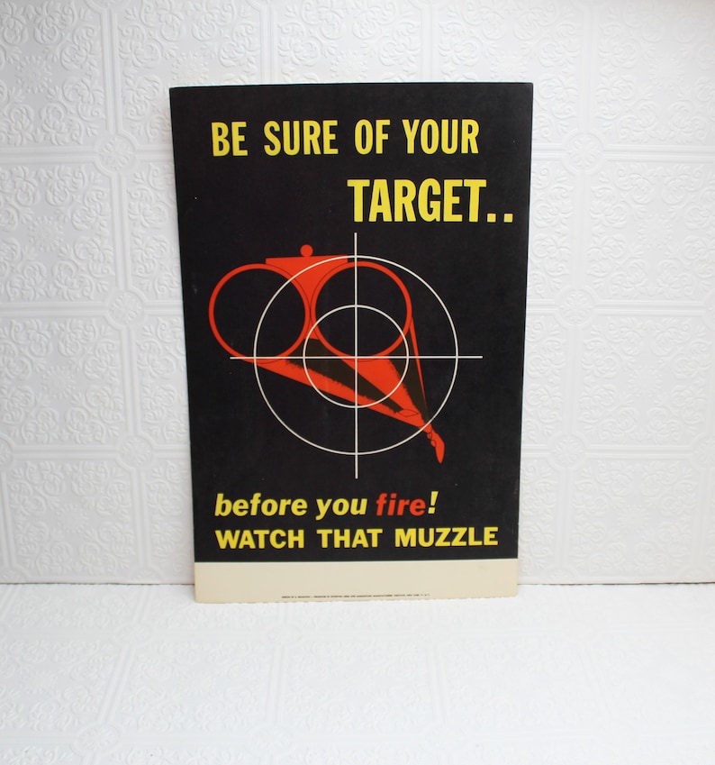 Vintage Firearm Safety Poster Gun Safety Hunting Retro Hunting Wall ...
