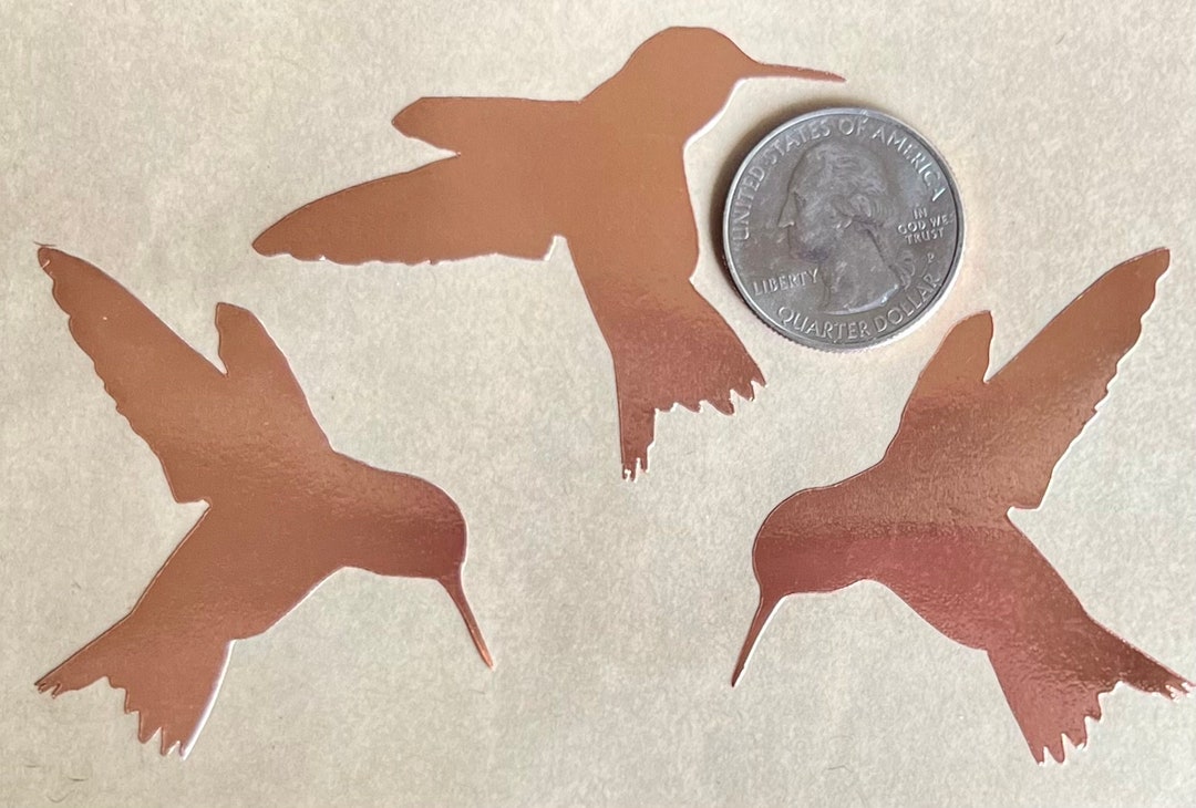 NEW! NEW! THREE! Hummingbirds Copper Foil Overlays for Stained Glass ...