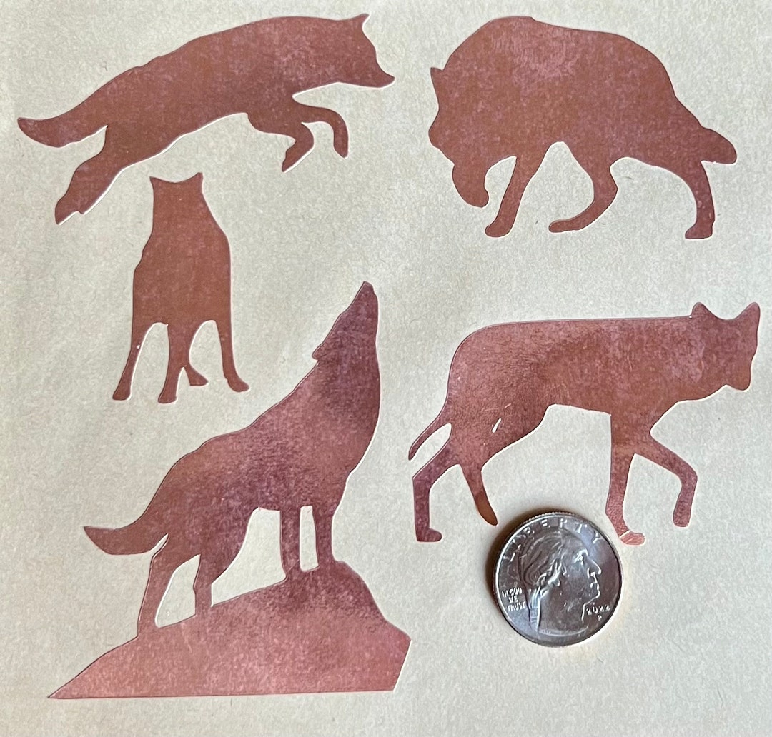 GREAT DEAL!!! FIVE (5) Wolves! Wolf Pack Variety Copper Foil Overlays ...