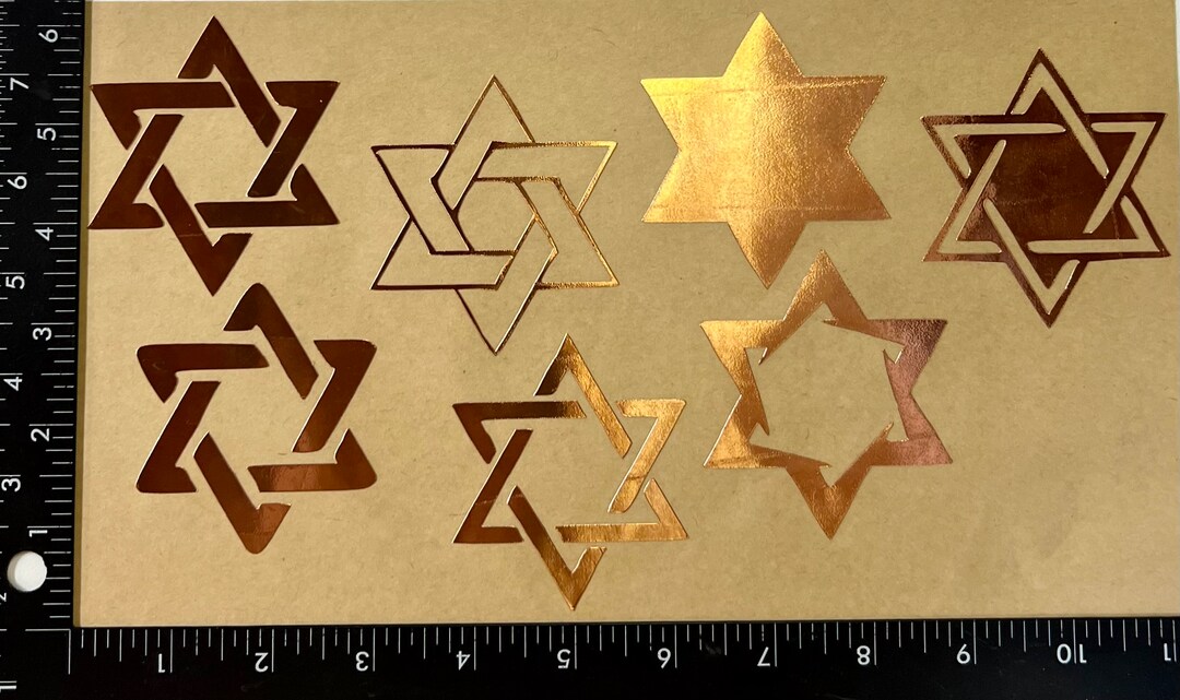 NEW Seven 7 Jewish Star Copper Foil Overlays for Stained Glass Perfect ...