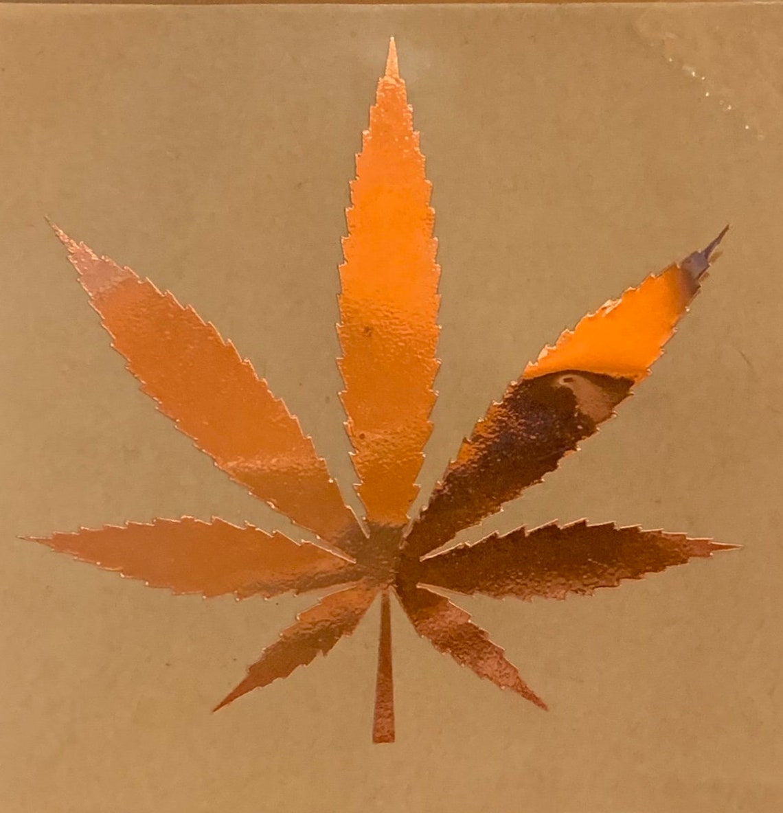 Marijuana/cannabis Leaf Copper Foil Overlay | Etsy
