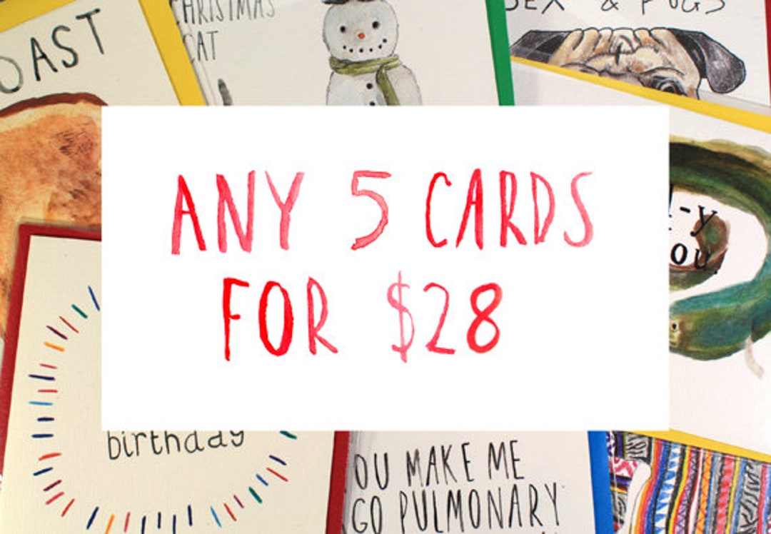 Pick Any 5 Cards - Bundle Pack - Etsy