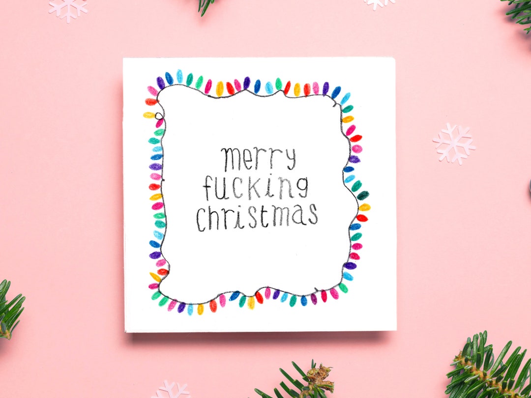 Rude Christmas Card Merry Fcking Christmas Christmas - Etsy