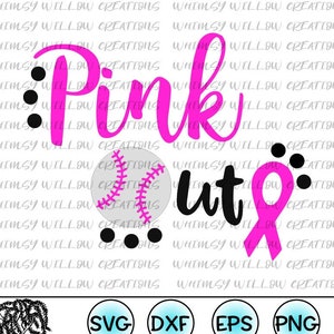 Pink Out Cancer Baseball Cut Files for Silhouette Cameo and Cricut - Etsy