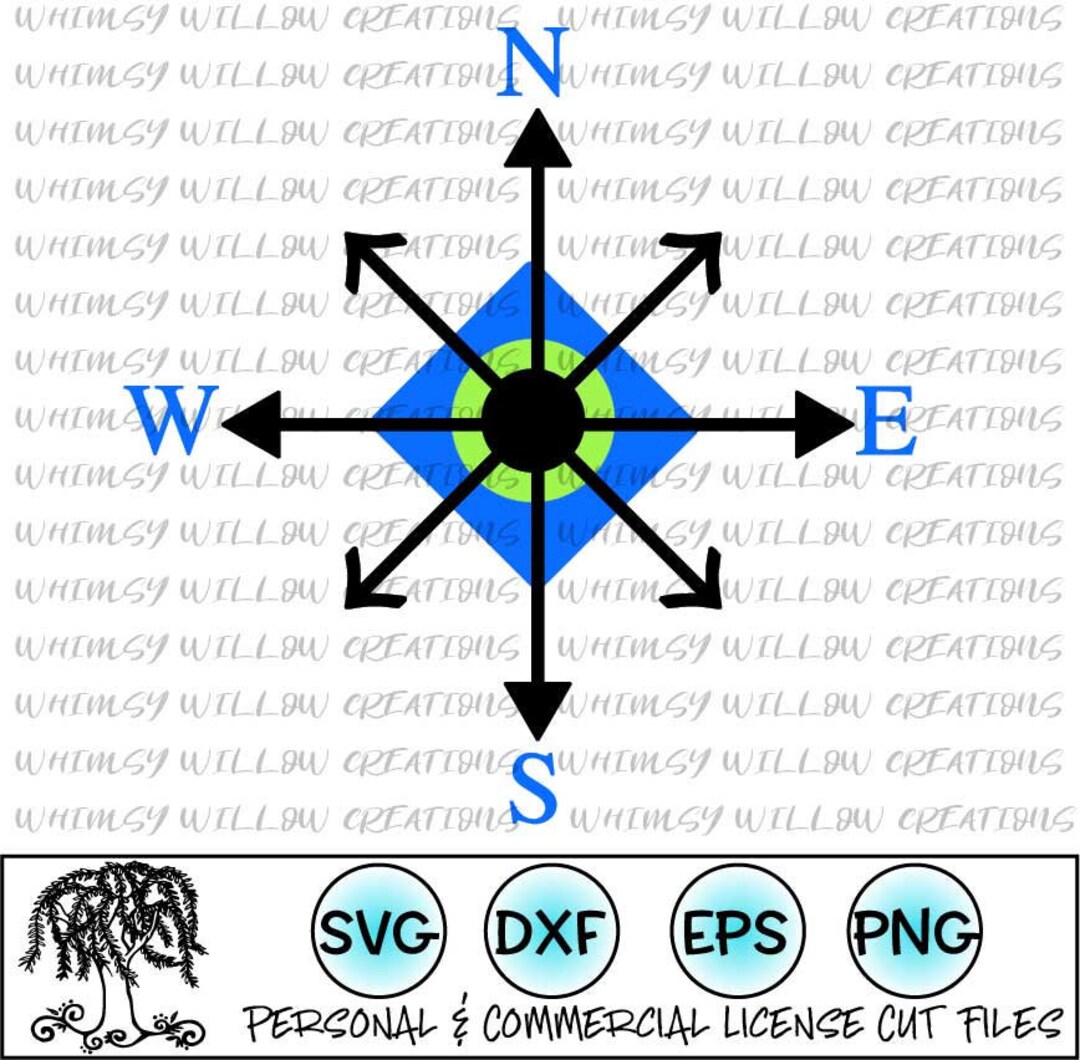 Compass SVG Eps DXF PNG Digital File Cricut and Silhouette Cameo ...