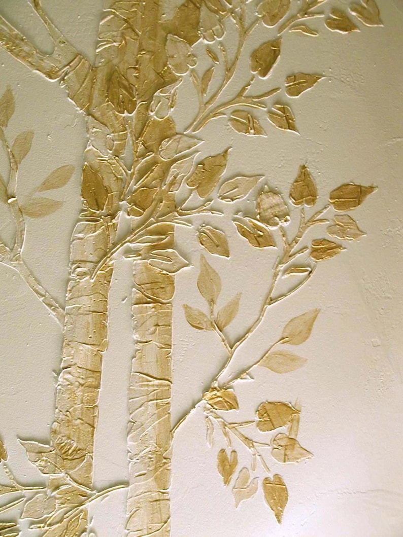 Wall Stencil Life-sized Aspen Tree Set (PL-L) | Large Plaster Stencil ...