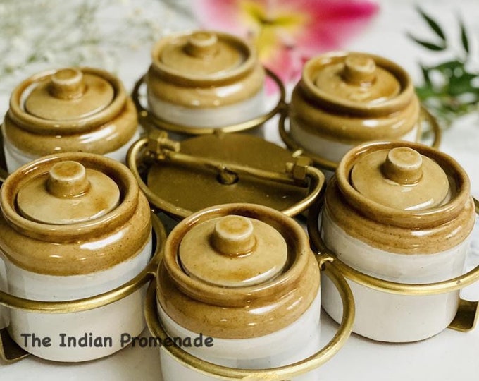 Traditional Styled Ceramic Barni/pickle Jars in a Stand - Etsy