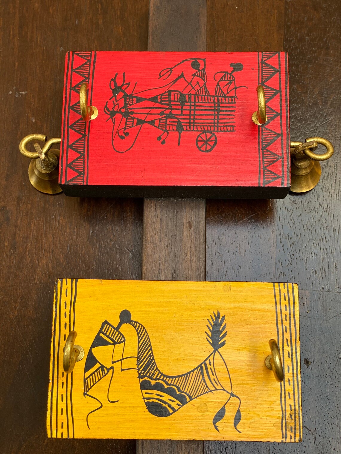 Handcrafted Wooden Key Holder With Handpainted Warli Art | Etsy