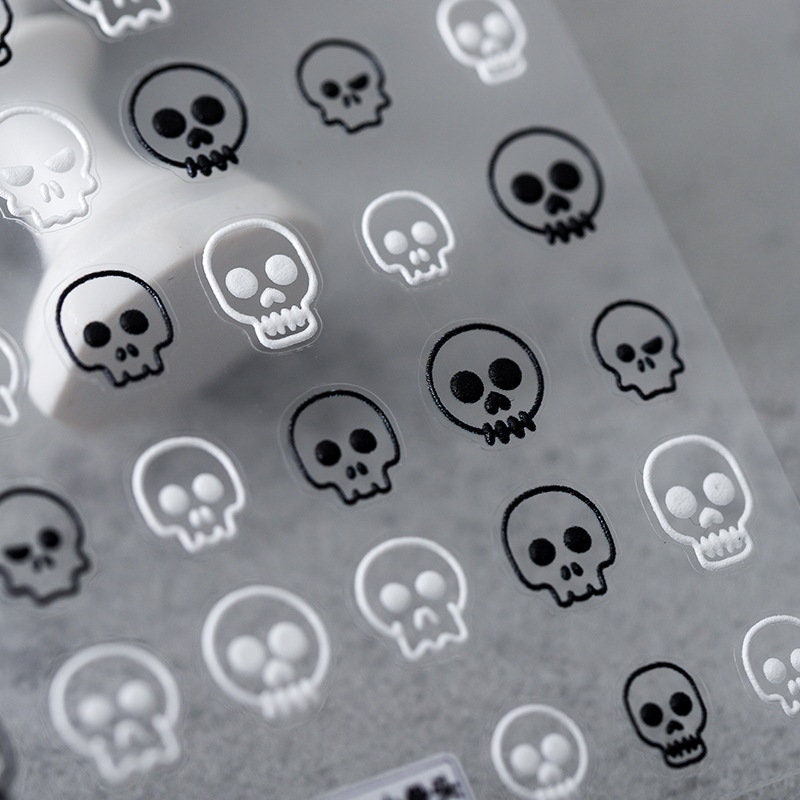 3D Cute Skull Art Stickers Nail Decals - Etsy