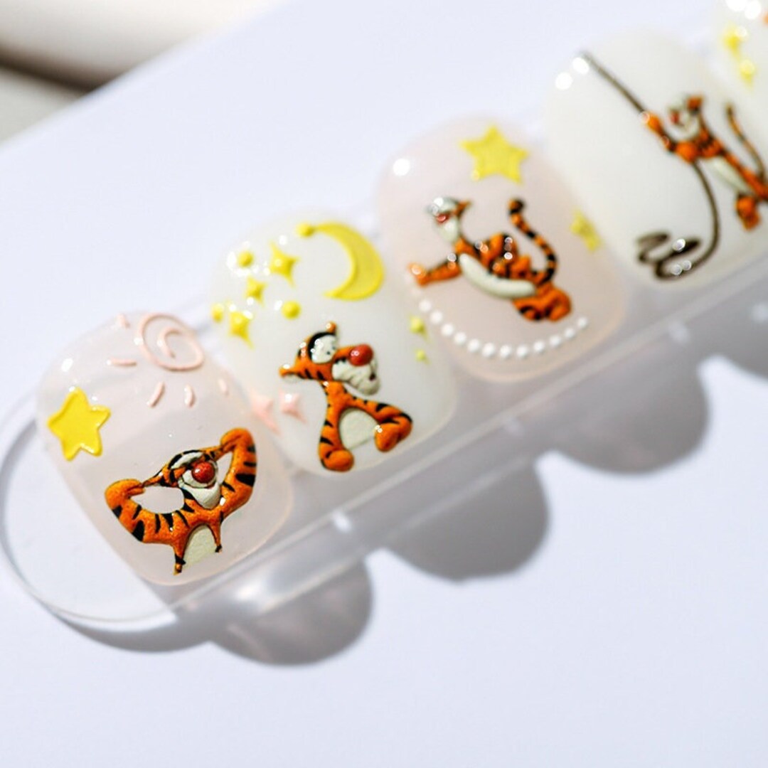 3D Cute Tigger Art Stickers Nail Decals - Etsy UK