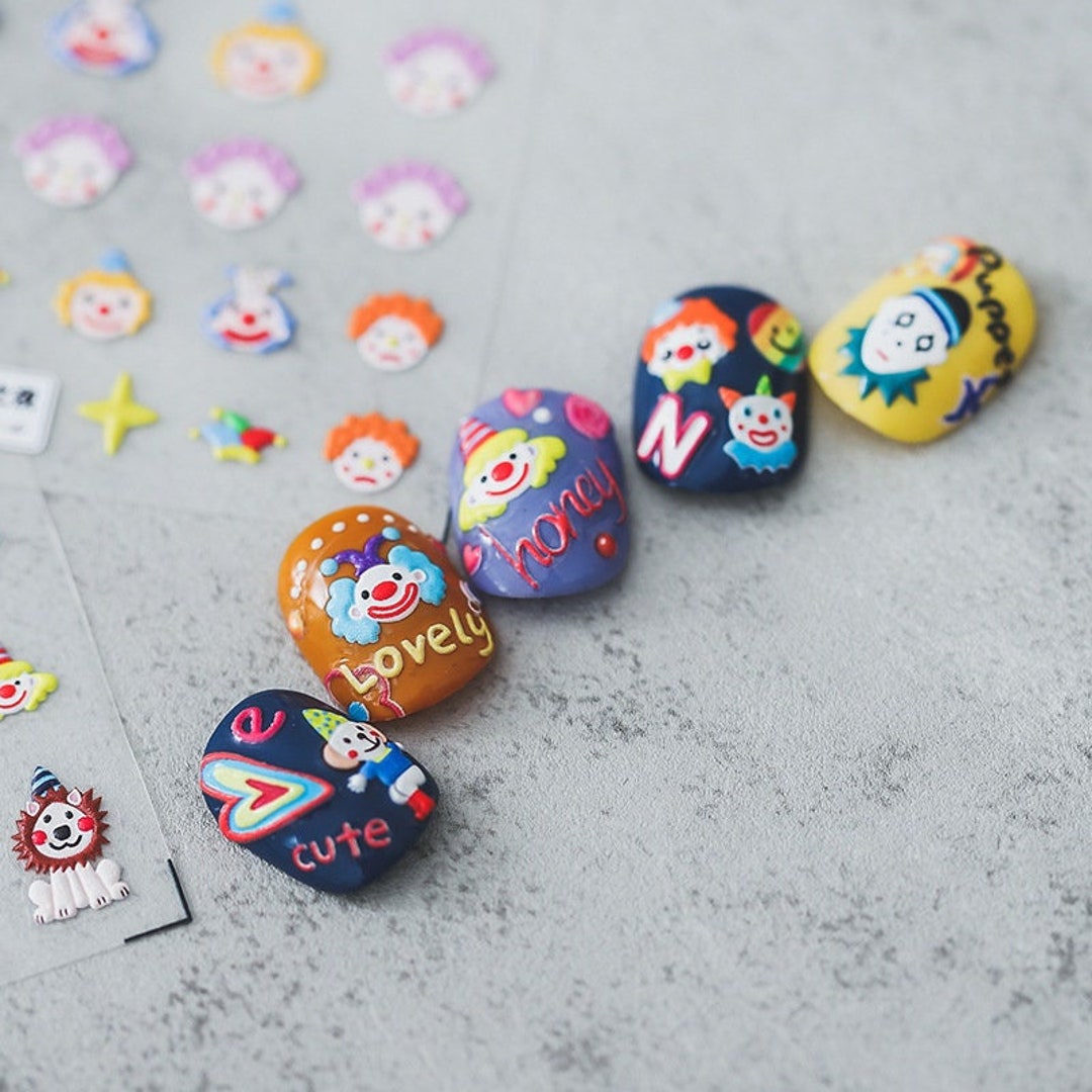 3D Cute Naughty Circus Art Stickers Nail Decals - Etsy