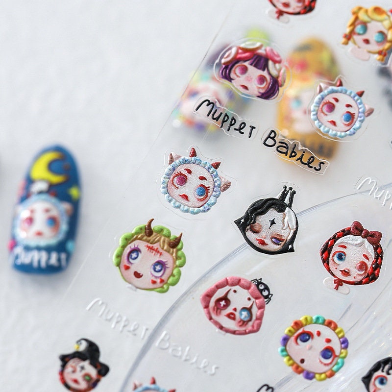 3D Cute Evil Girl Art Stickers Nail Decals - Etsy