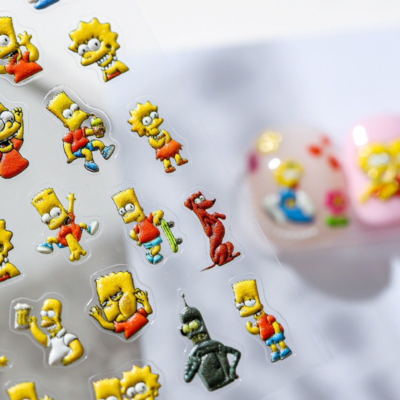 3D Cute Cartoon Character Art Stickers Nail Decals - Etsy