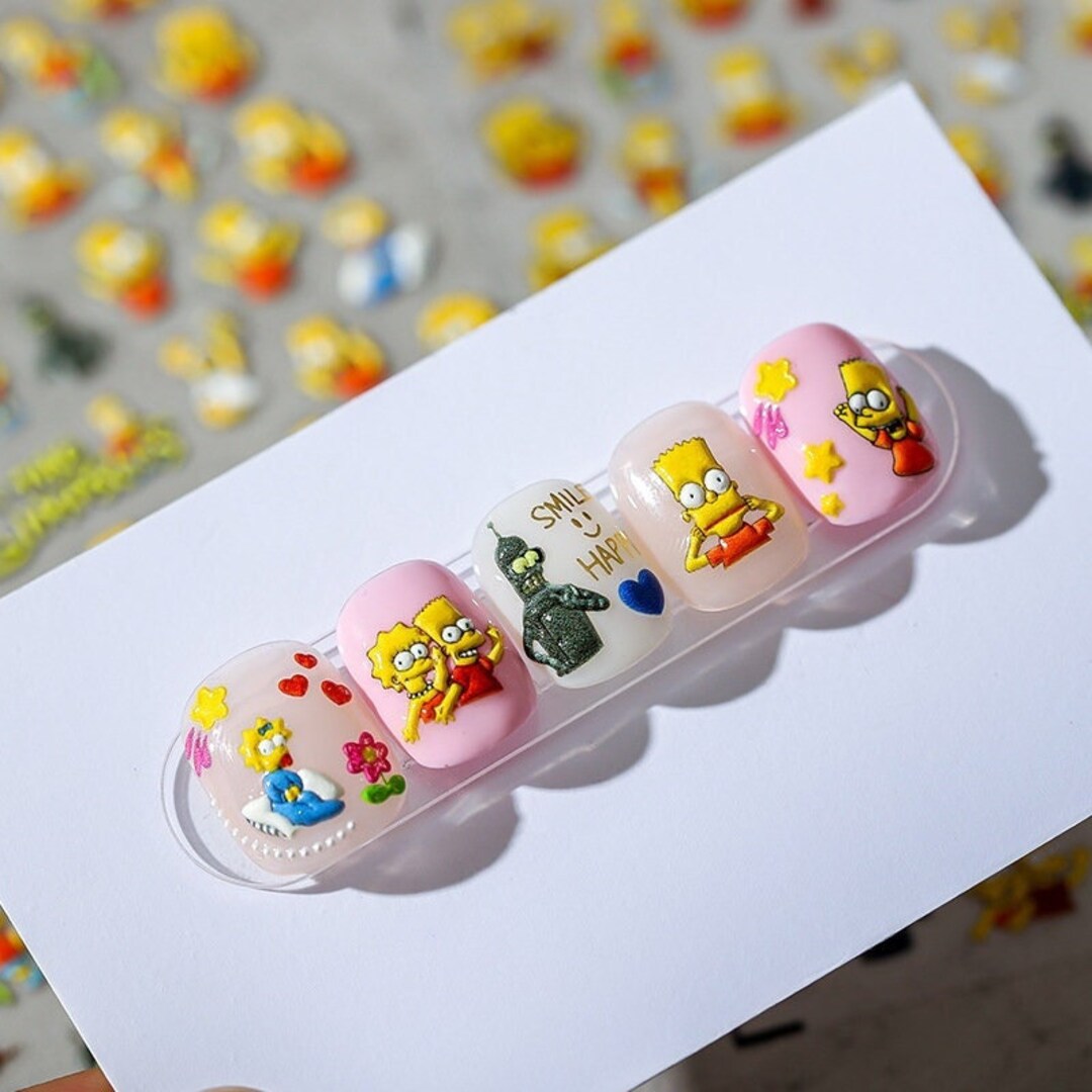 3D Cute Cartoon Character Art Stickers Nail Decals - Etsy
