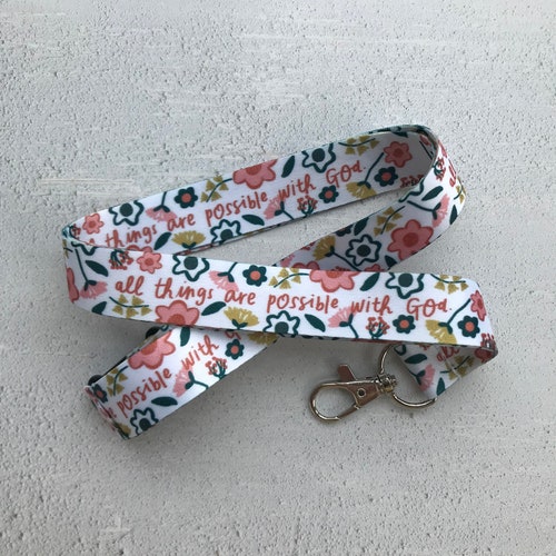 Floral Bible Verse Lanyard - Etsy
