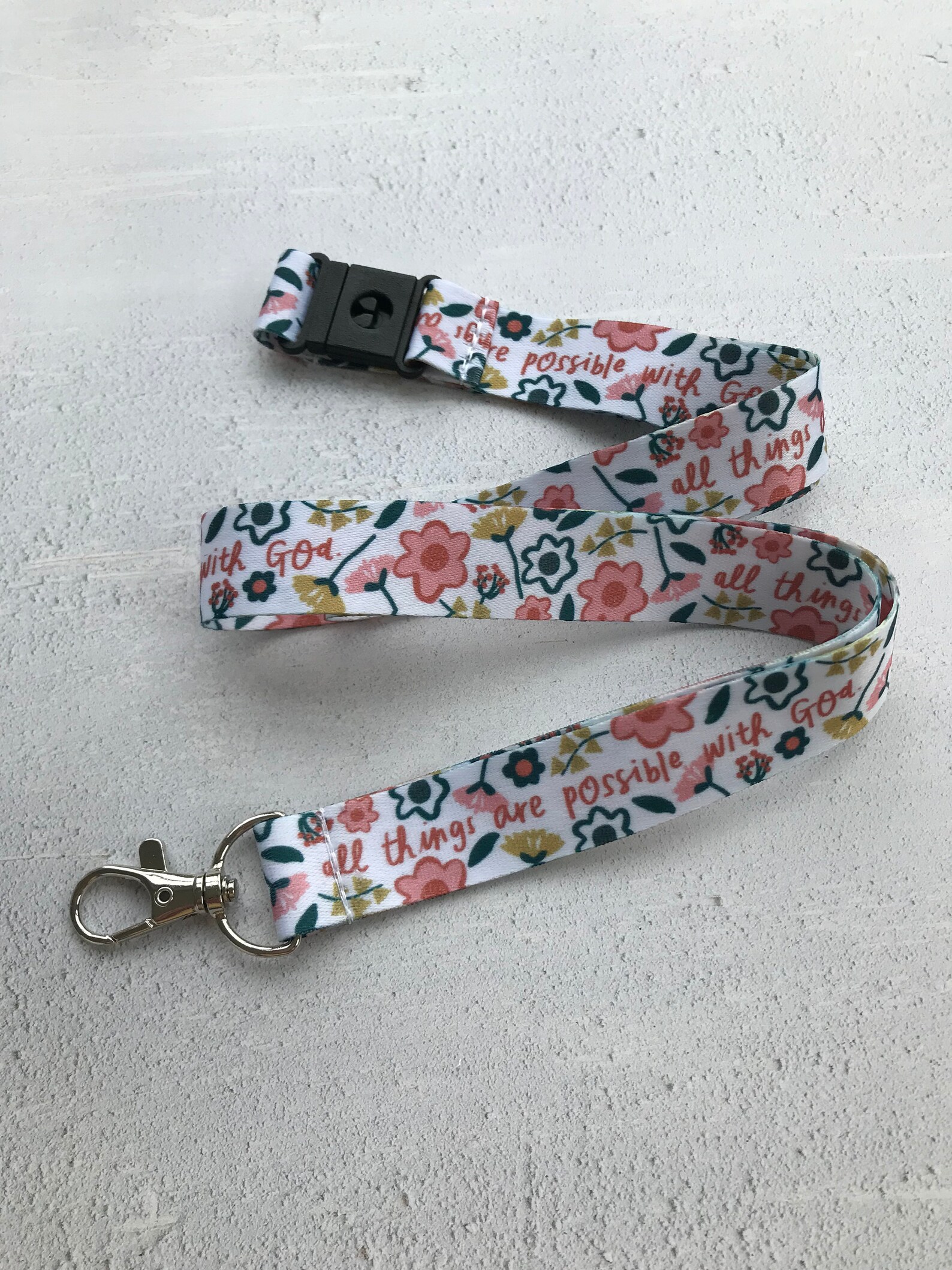 Floral Bible Verse Lanyard - Etsy