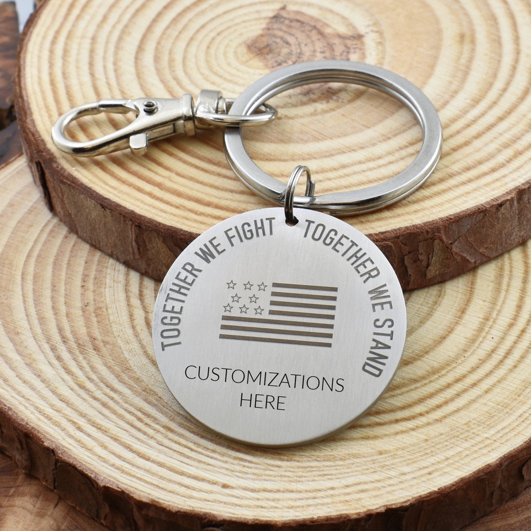 Personalized Military Keychain: Laser Engraved Stainless Steel, USA ...