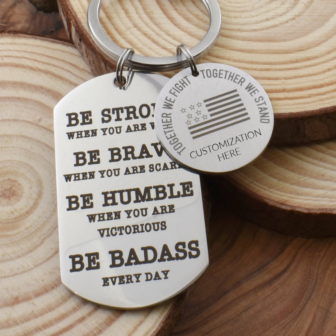 Personalized Engraved Military Dog Tag Keychain: Stainless Steel ...