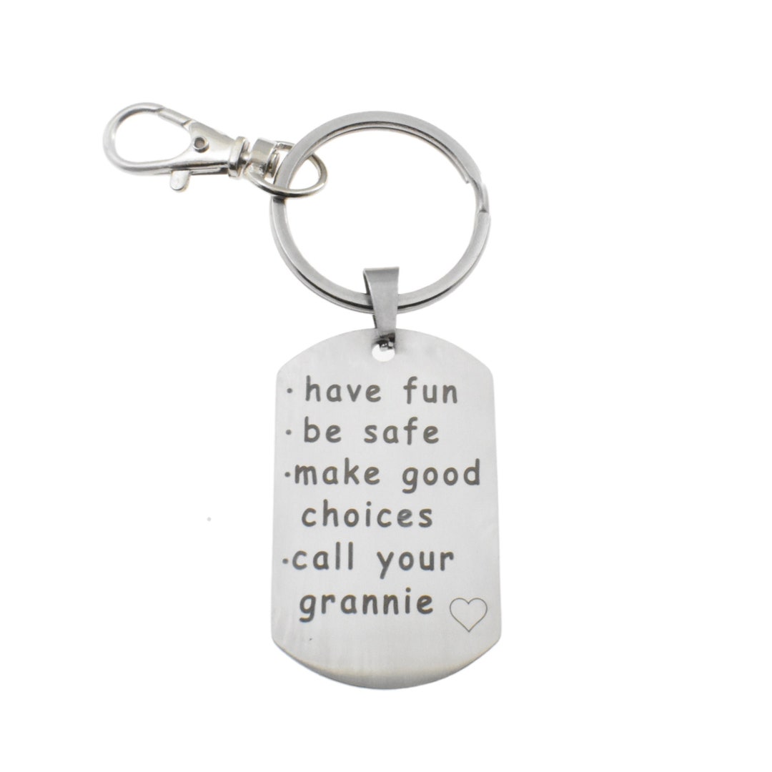 Personalized Stainless Steel Keychain: Call Your Grandma Gift - Etsy