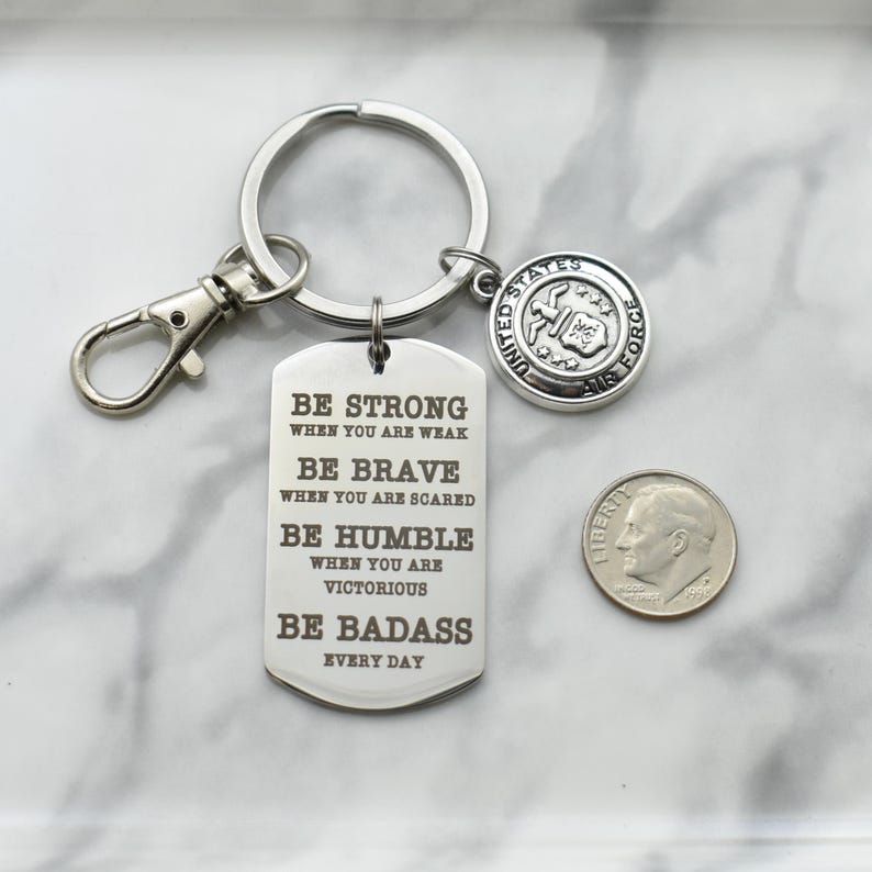 Air Force Keychain, Dog Tag, Stainless Steel, Inspirational Military ...