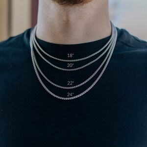 Stainless Steel Wheat Chain Necklace: Waterproof Silver Tone - Etsy