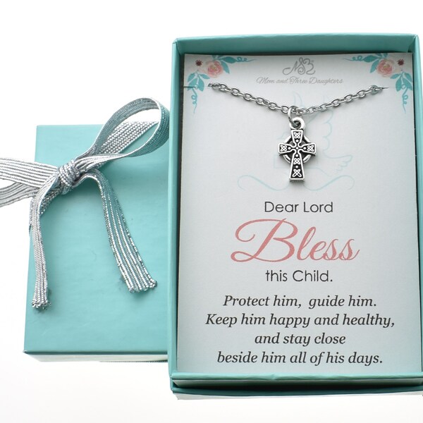 Baby Boy Cross Necklace - Etsy