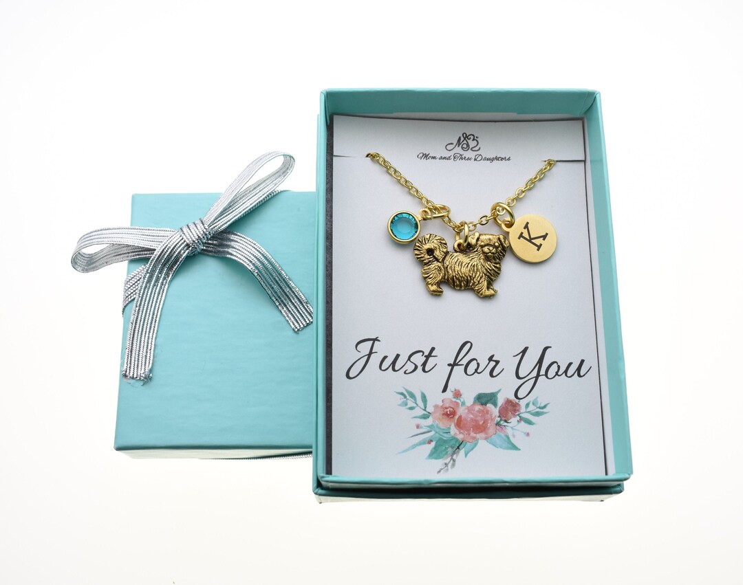 Pekingese Necklace in Gold Plated Pewter on a Gold Plated - Etsy