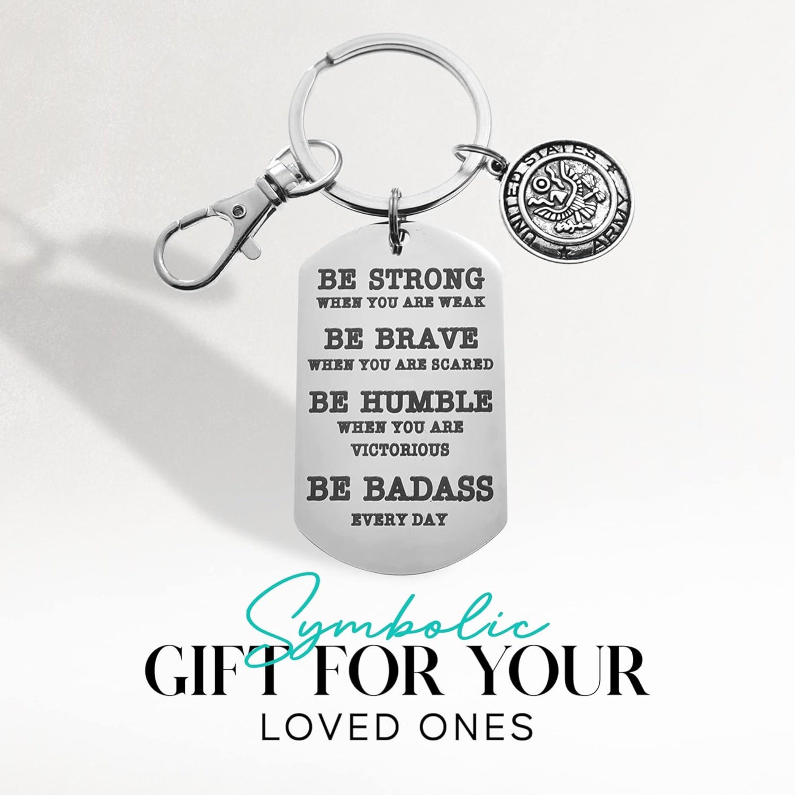 United States Army Keychain: Stainless Steel Dog Tag, Military Gift - Etsy