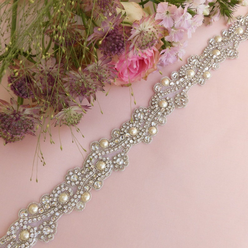 Swarovski Wedding Belt Jeweled Belt Pearl Belt Pearl Sash - Etsy