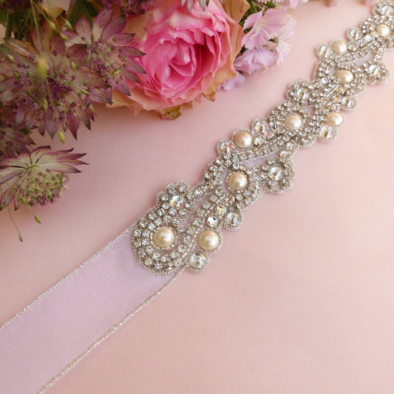 Swarovski Wedding Belt Jeweled Belt Pearl Belt Pearl Sash - Etsy