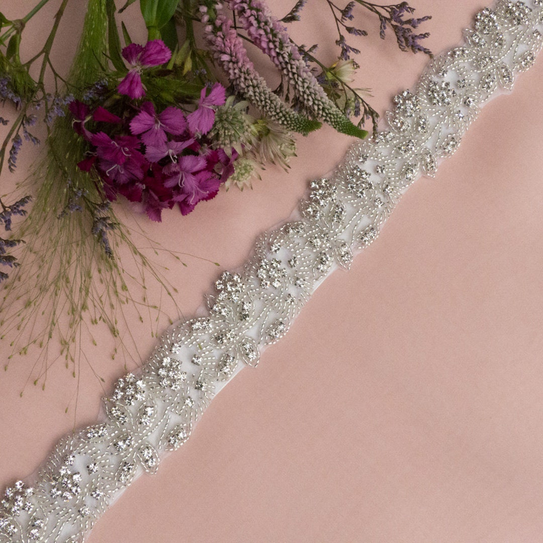 Floral Wedding Sash Belt, Beaded Belt, Jeweled Belt, Bridal Sash Belt ...